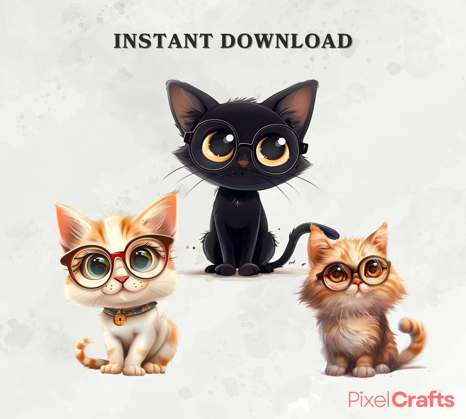 Cute Cat Clipart, Funny Cat Png, Cute Kitten Clipart, Kitten Bundle ...