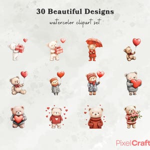 Valentine Teddy Bear Clipart, Valentines Clipart, Cute Teddy Bear ...