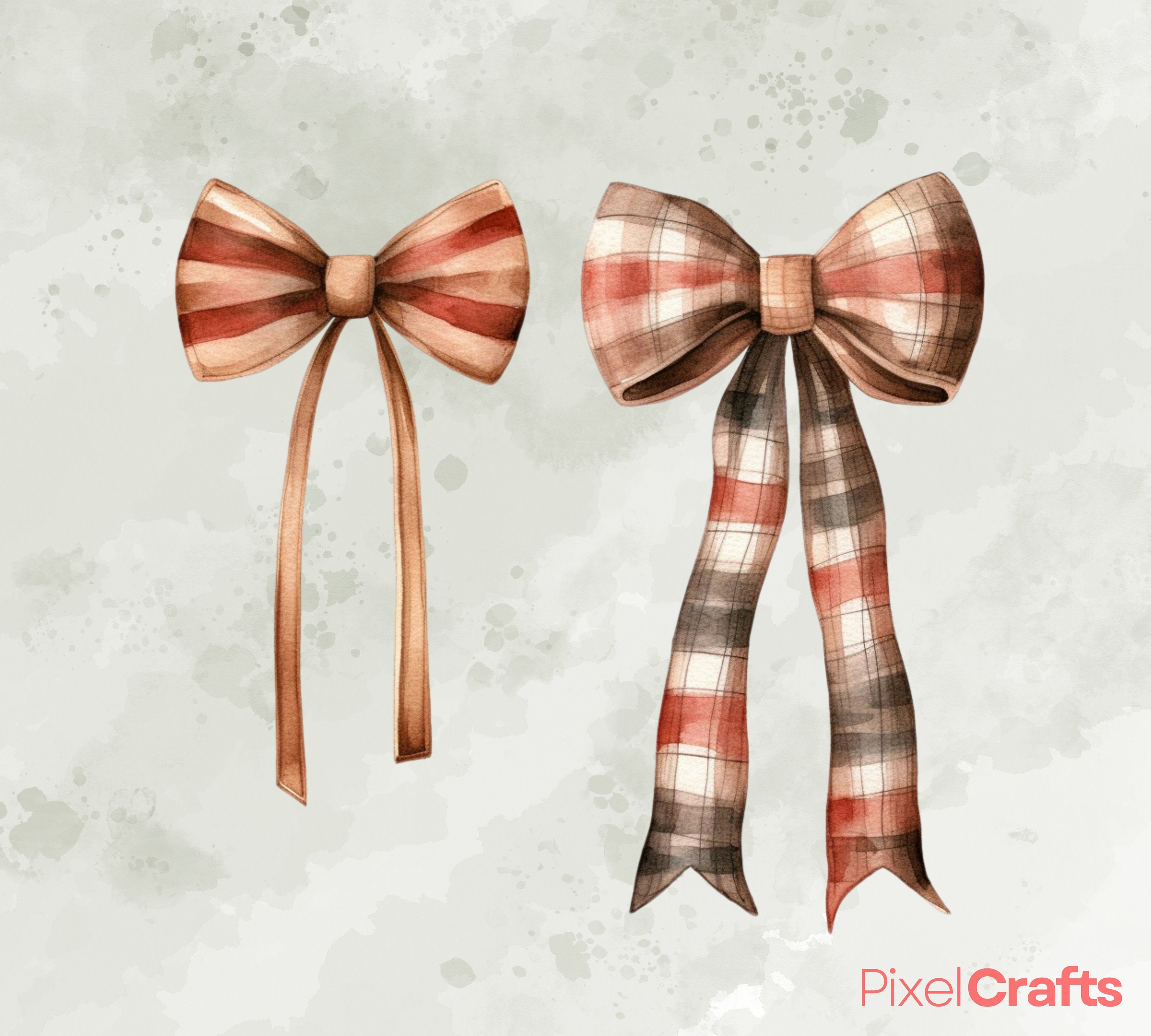 Watercolor Rustic Ribbon Clipart, Ribbon Bow Png, Silk Bow, Girly ...