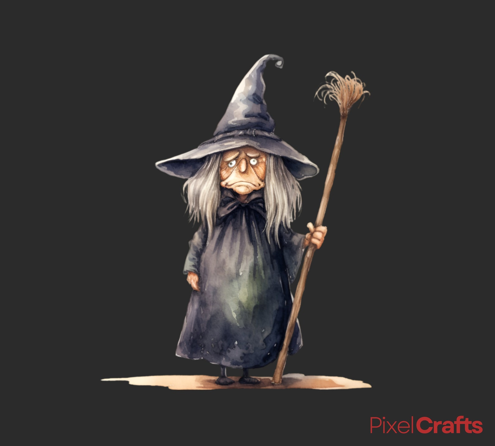Grumpy Witch Clipart, Magical Clipart, Watercolor Witch Png, Fantasy ...