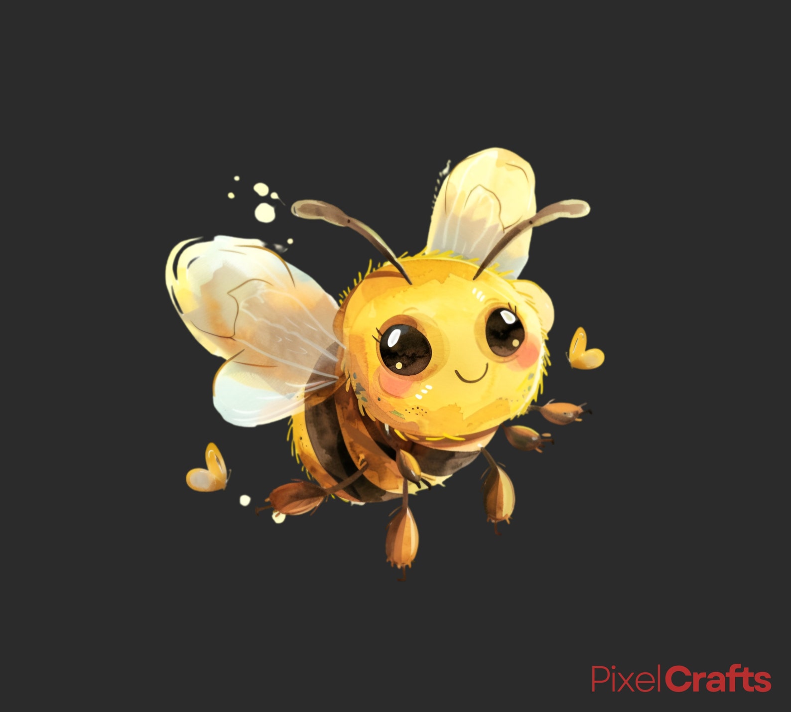 Watercolor Bee Clipart, Cute Bees Png, Honey Bee Png, Bees Graphics ...