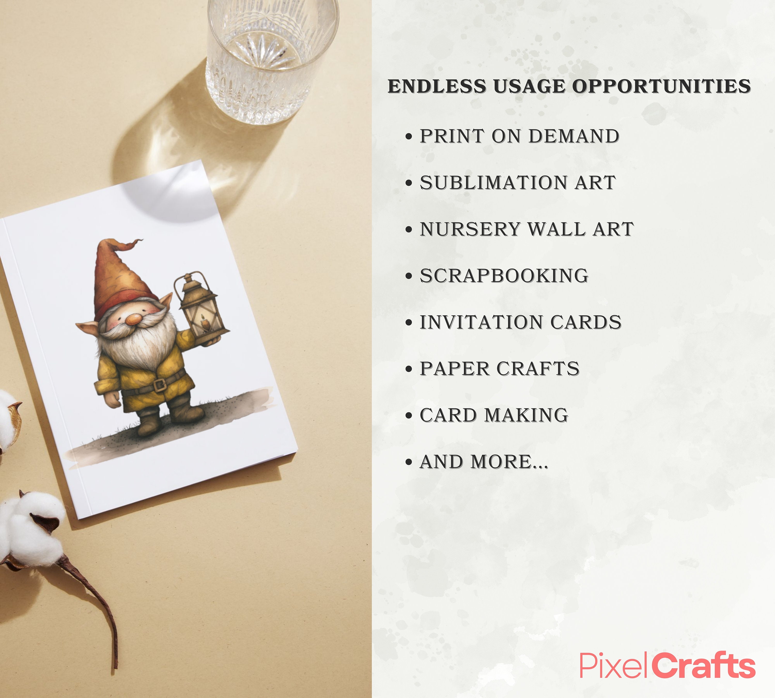 Watercolor Gnome Clipart, Lantern Gnome Clipart Bundle, Oil Lamp Gnome ...