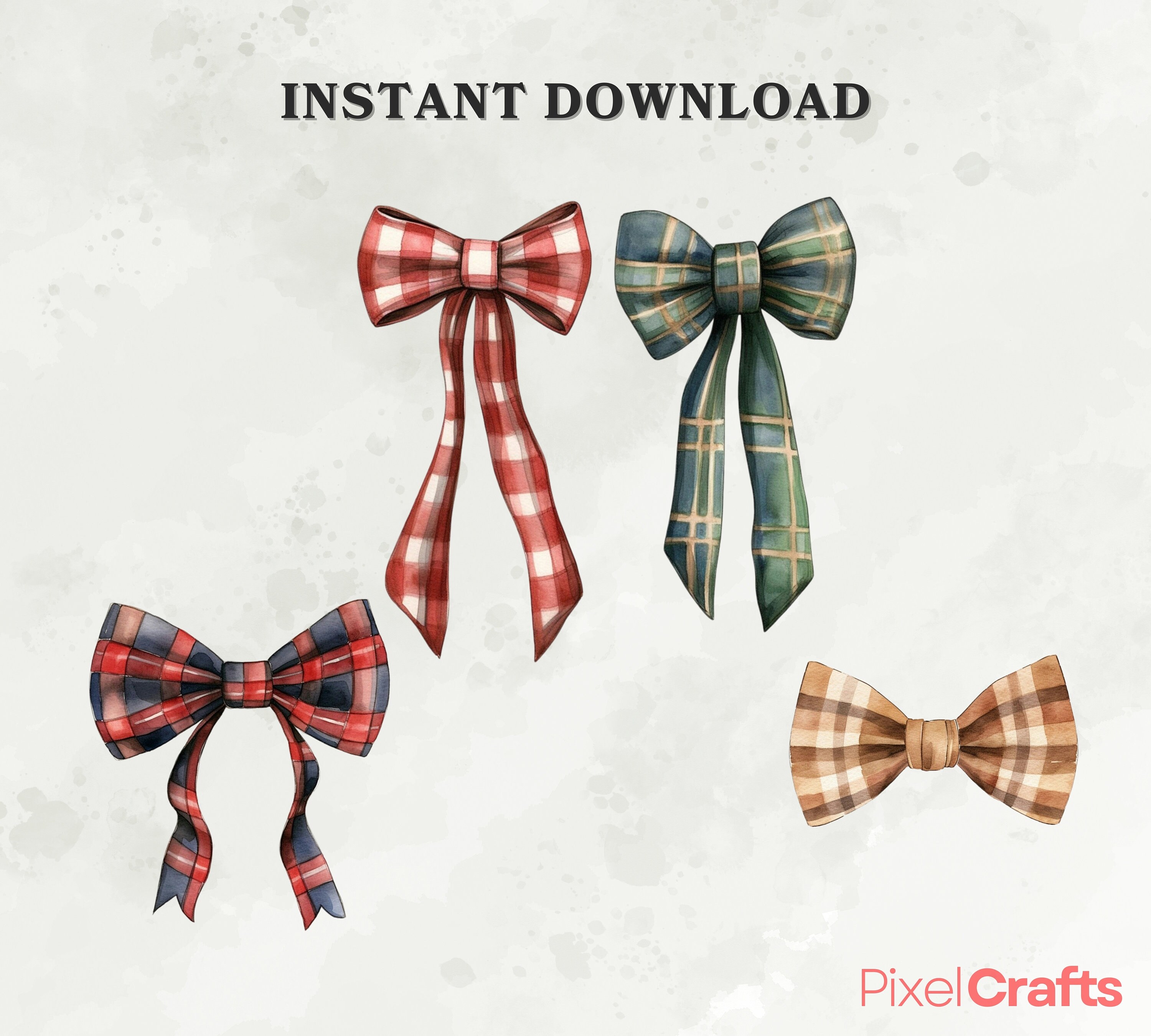 Watercolor Rustic Ribbon Clipart, Ribbon Bow Png, Silk Bow, Girly ...