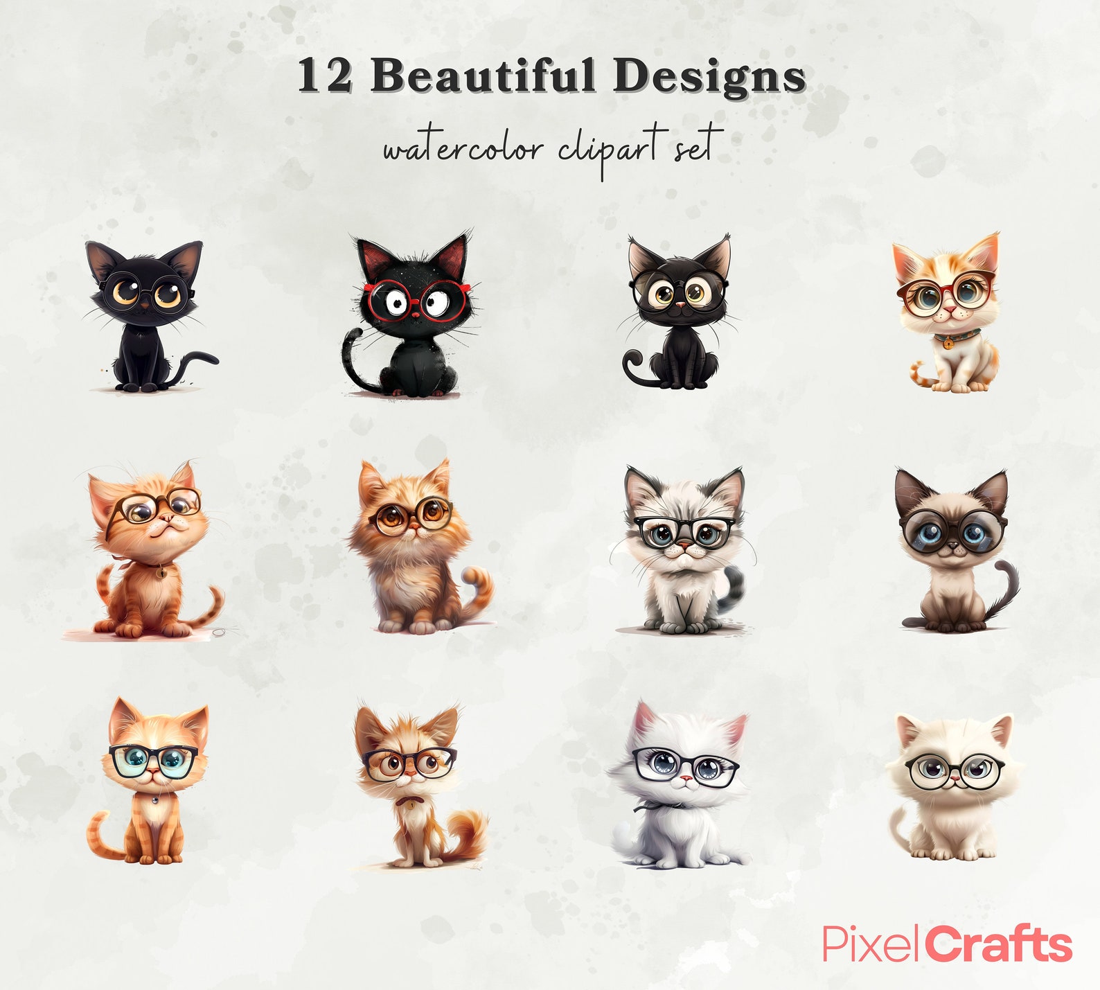 Cute Cat Clipart, Funny Cat Png, Cute Kitten Clipart, Kitten Bundle ...
