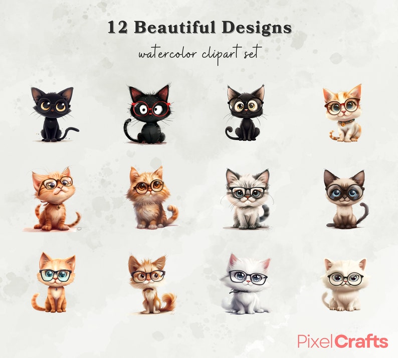 Cute Cat Clipart, Funny Cat Png, Cute Kitten Clipart, Kitten Bundle ...