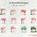 Swing in Pink Tree Clipart Bundle, Floral Swing, Blossom Trees ...