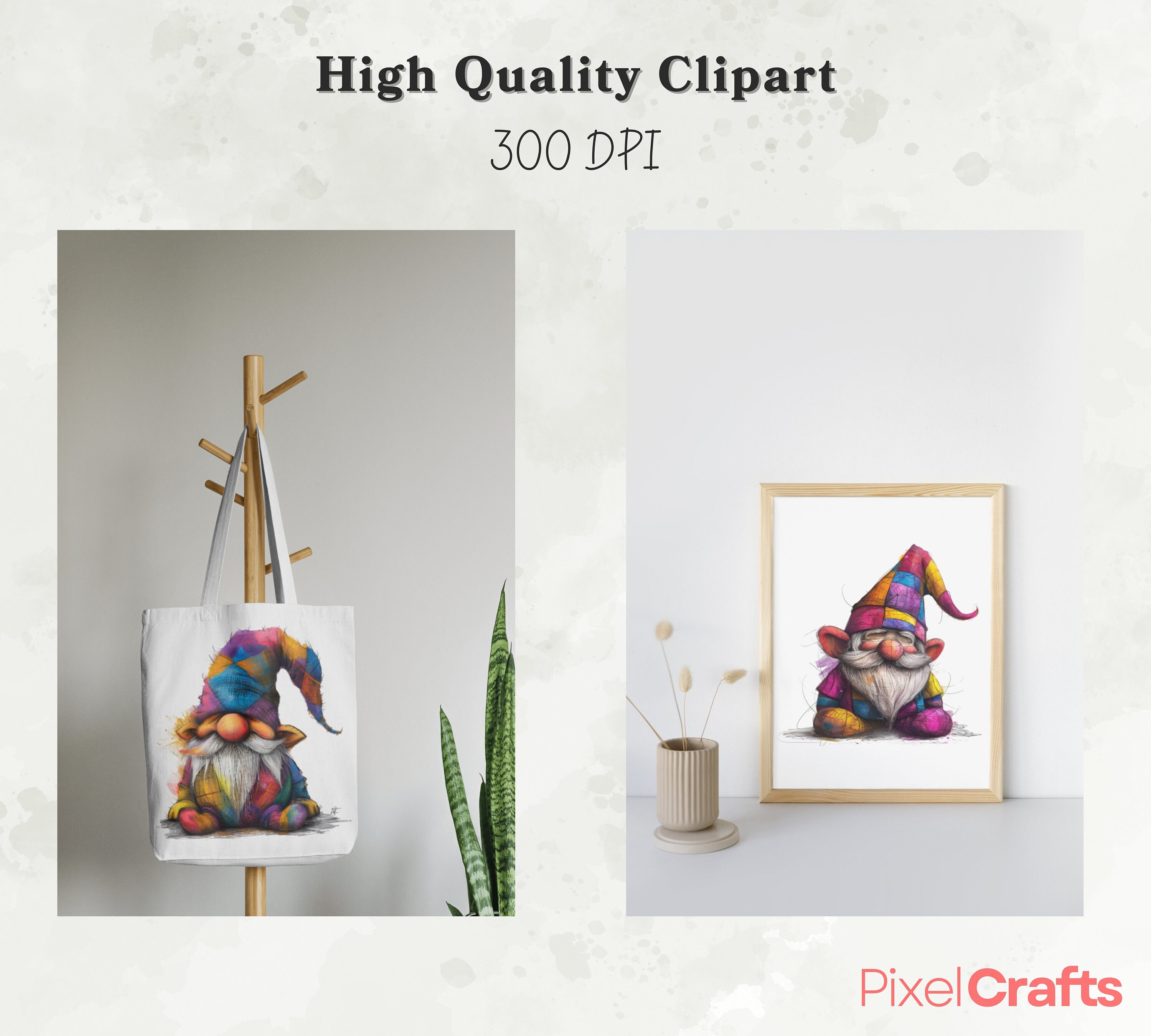Watercolor Gnome Clipart, Whimsical Colorful Gnome Clipart, Cute Gnome ...