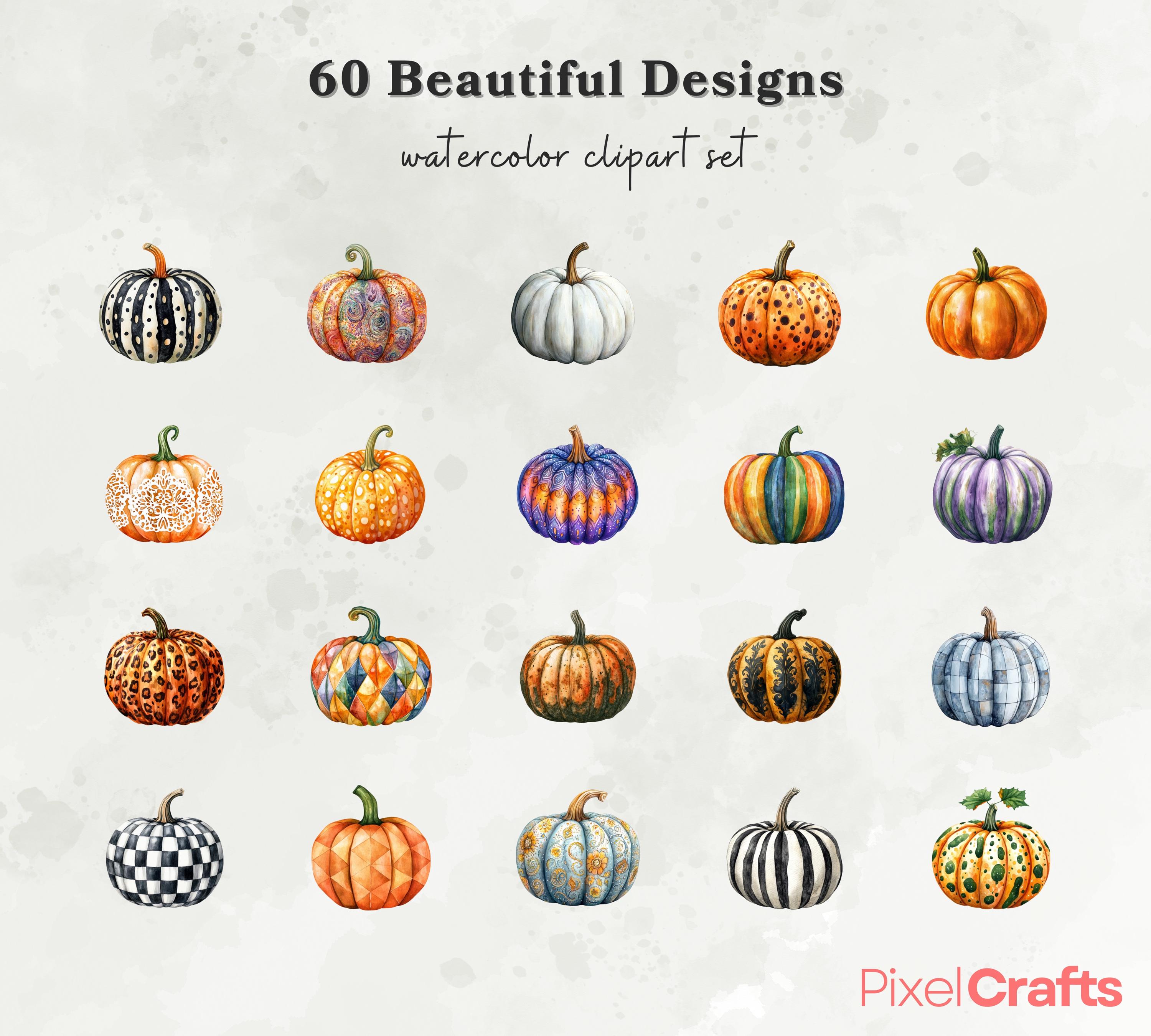 Pumpkins Clipart Bundle, Autumn Clipart, Halloween Clipart, Fall ...
