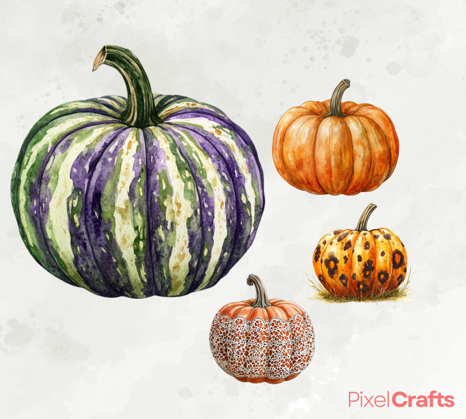 Pumpkins Clipart Bundle, Autumn Clipart, Halloween Clipart, Fall ...