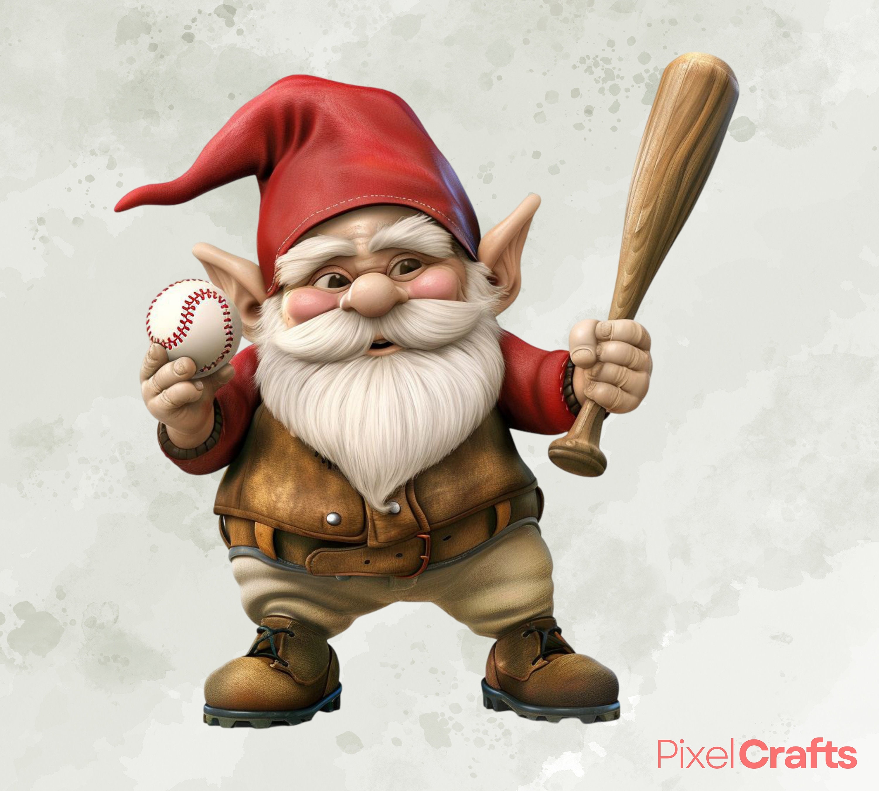Watercolor Gnome Clipart, Baseball Player Gnome Clipart Bundle, Cute ...