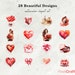Valentines Clipart Bundle, Watercolor Valentines Day Png, Heart Clipart ...