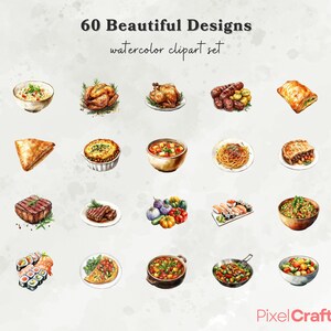 Dinner Clipart Bundle, Food Menu Clipart, Meal Graphics Png, Food Png ...
