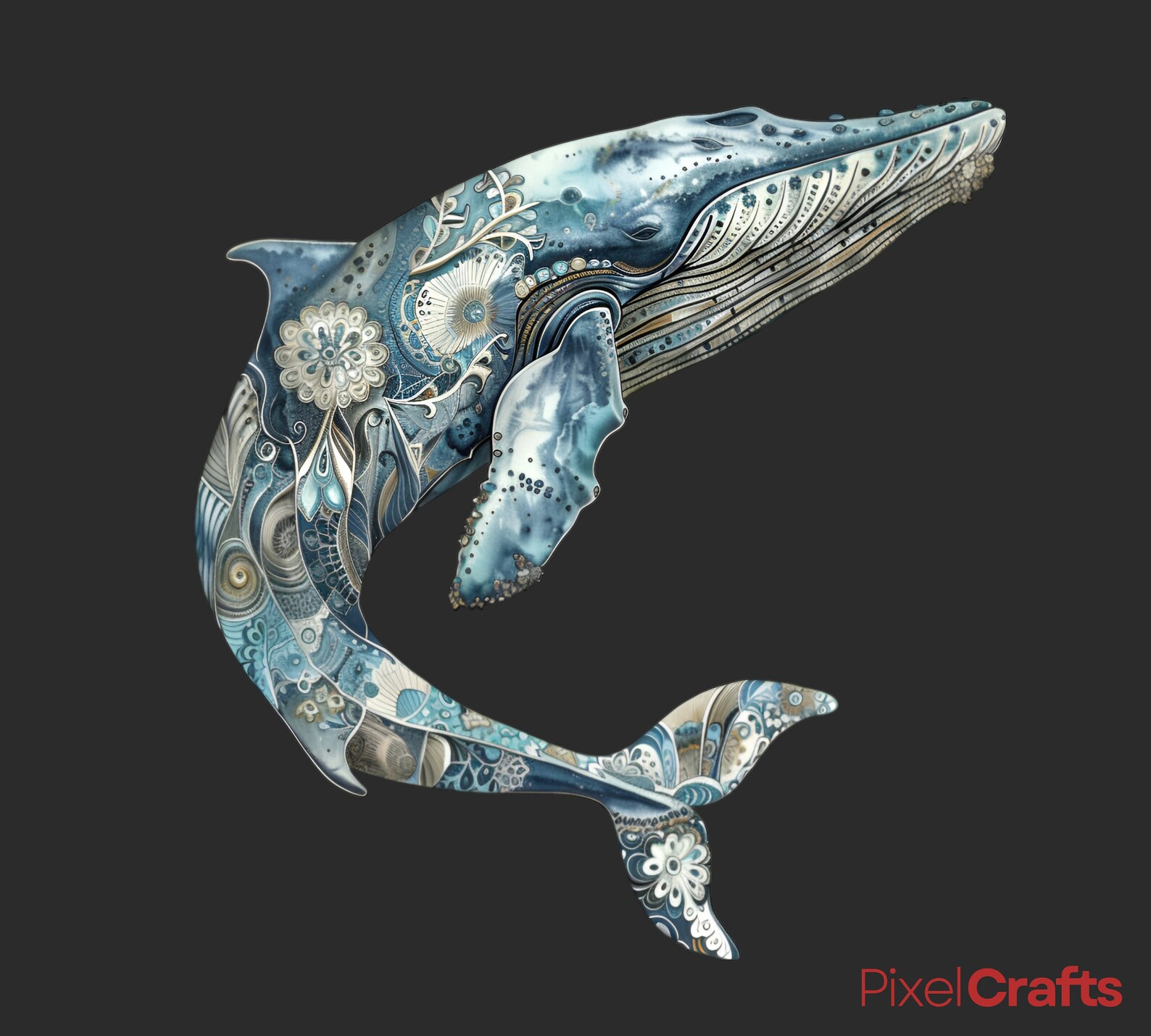 Whimsical Whale Clipart, Cartoon Whale Png, Whale Illustration ...
