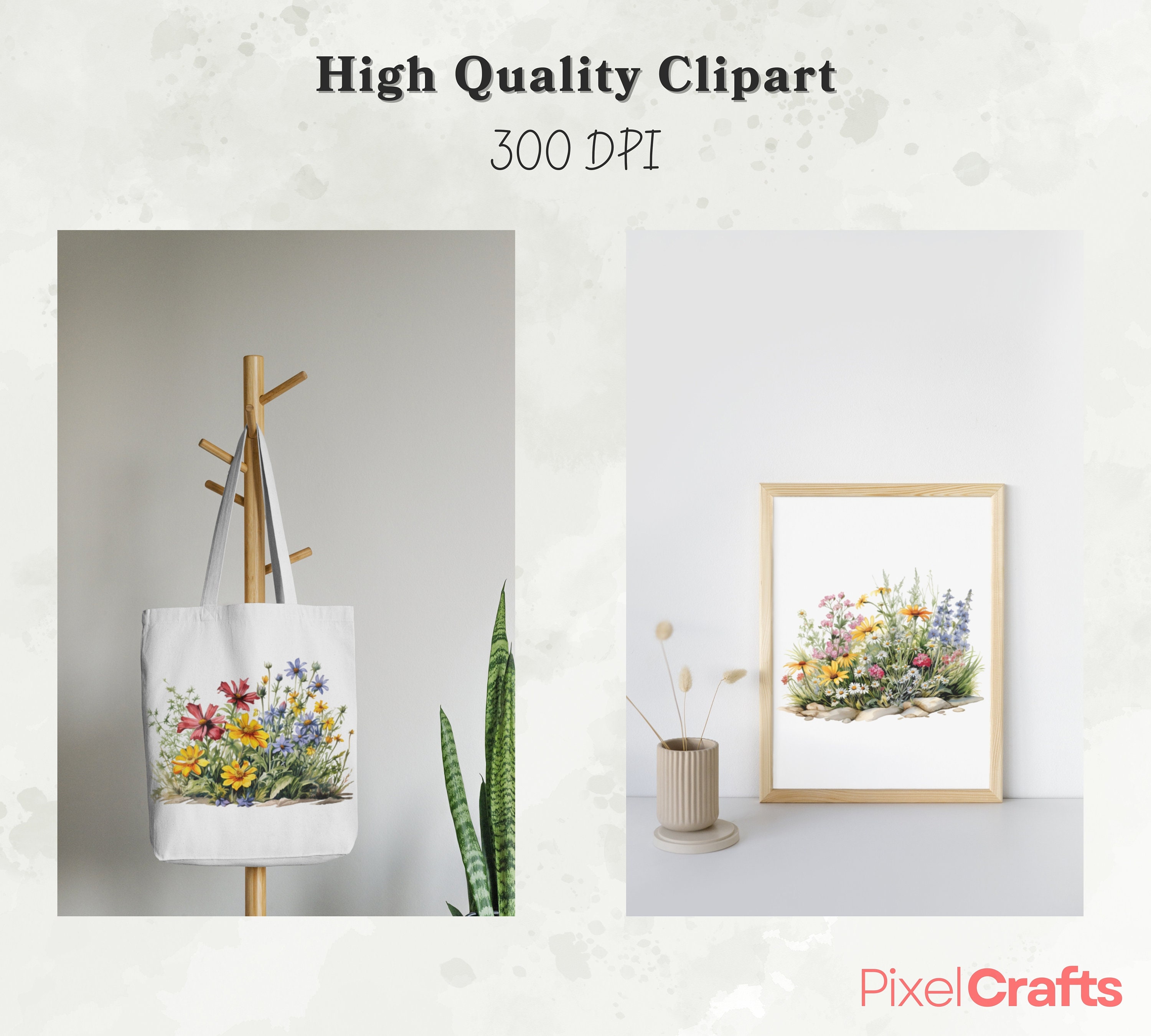 Watercolor Wildflower Clipart, Wild Flowers Clipart Bundle, Spring ...