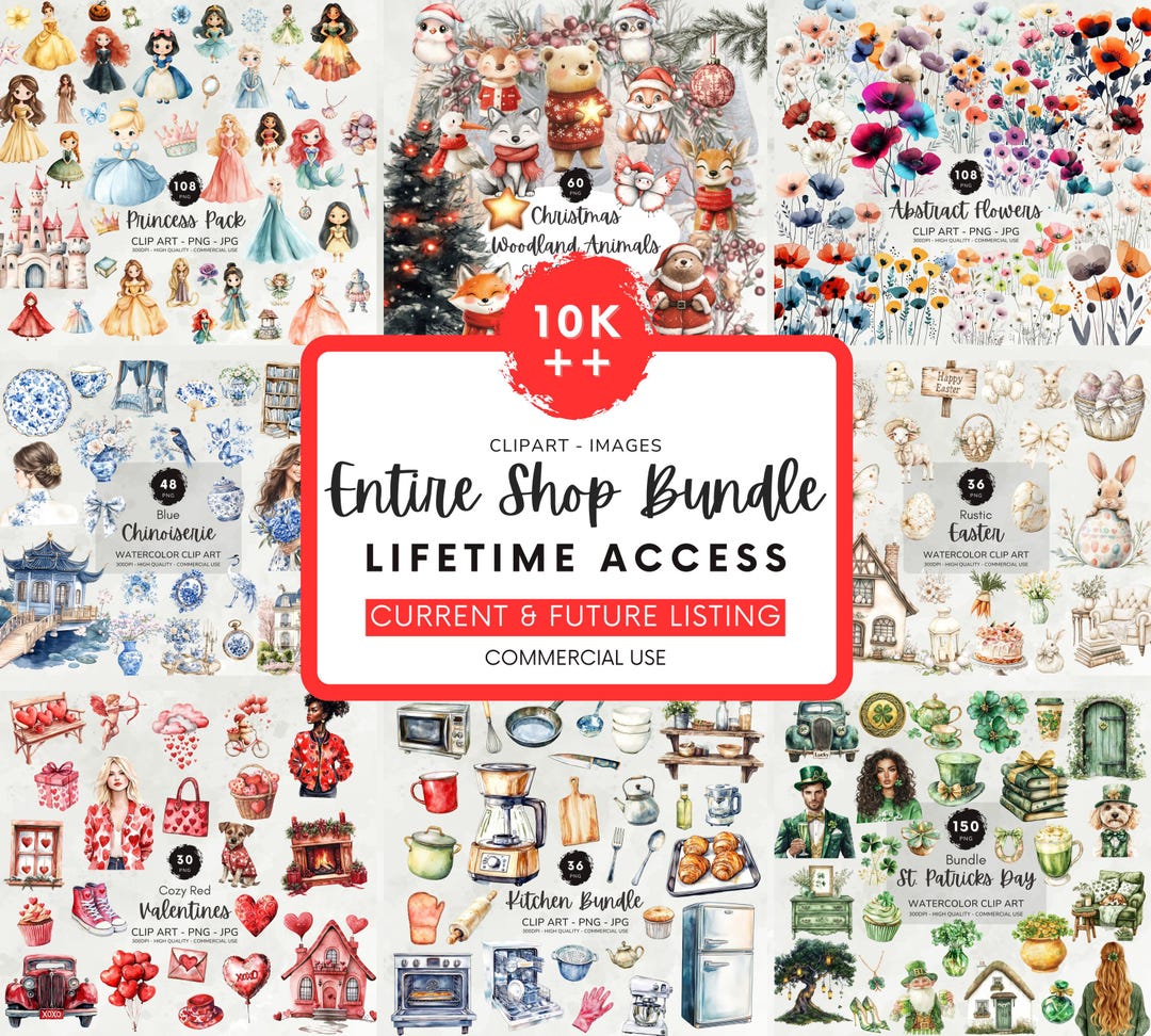 Entire Shop Bundle, Lifetime Access, Clipart Mega Bundle, Whole Shop ...