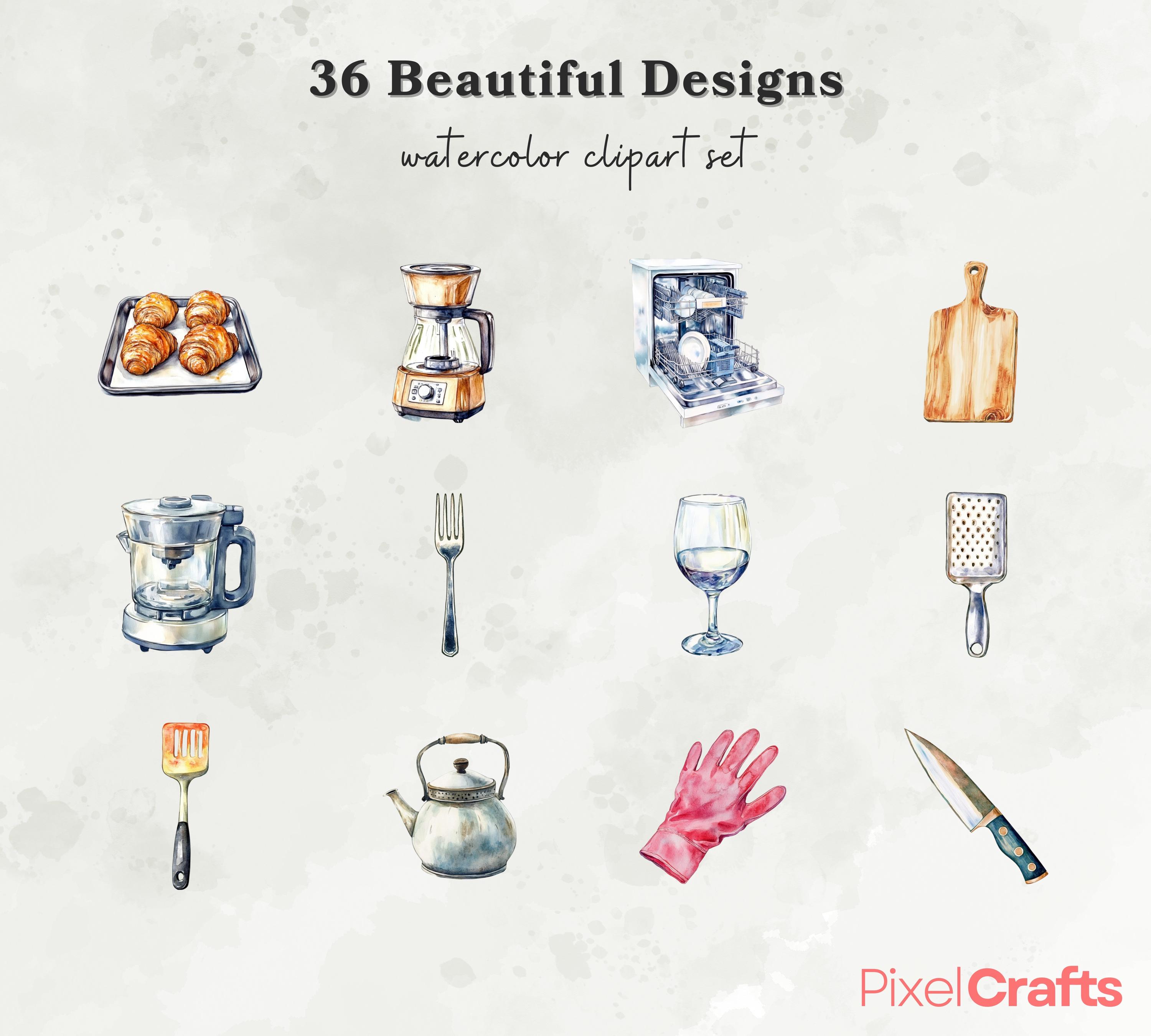 Kitchen Clipart Bundle, Kitchenware Clipart, Kitchen Tools Clipart ...