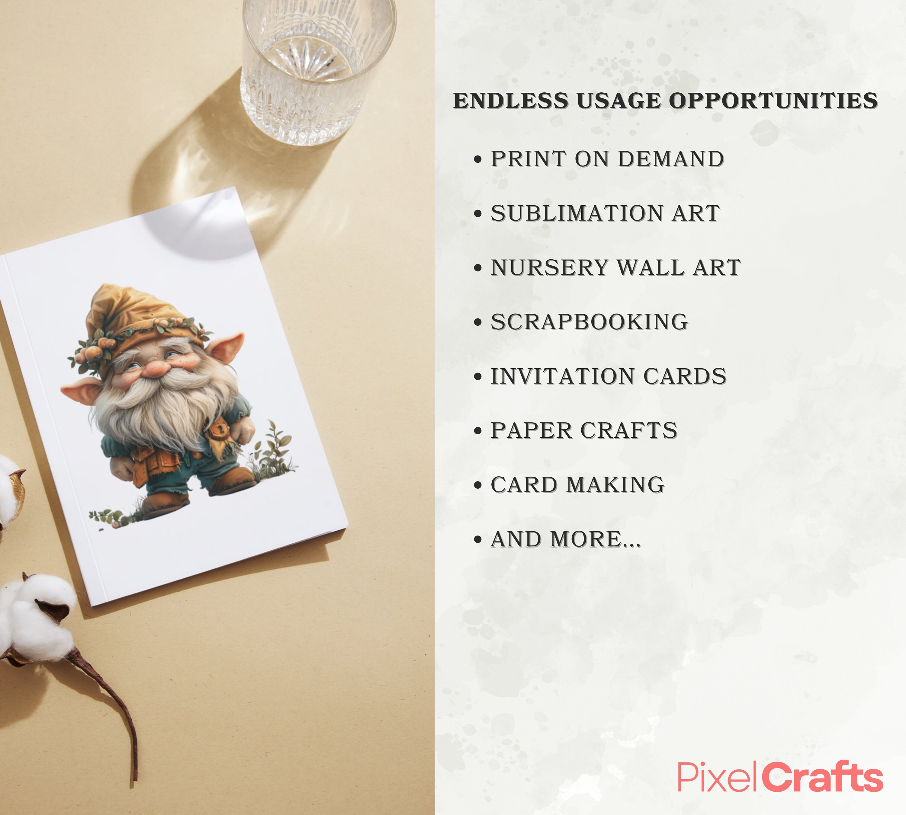 Watercolor Gnome Clipart, Whimsical Gnome Clipart Bundle, Cute Gnome ...