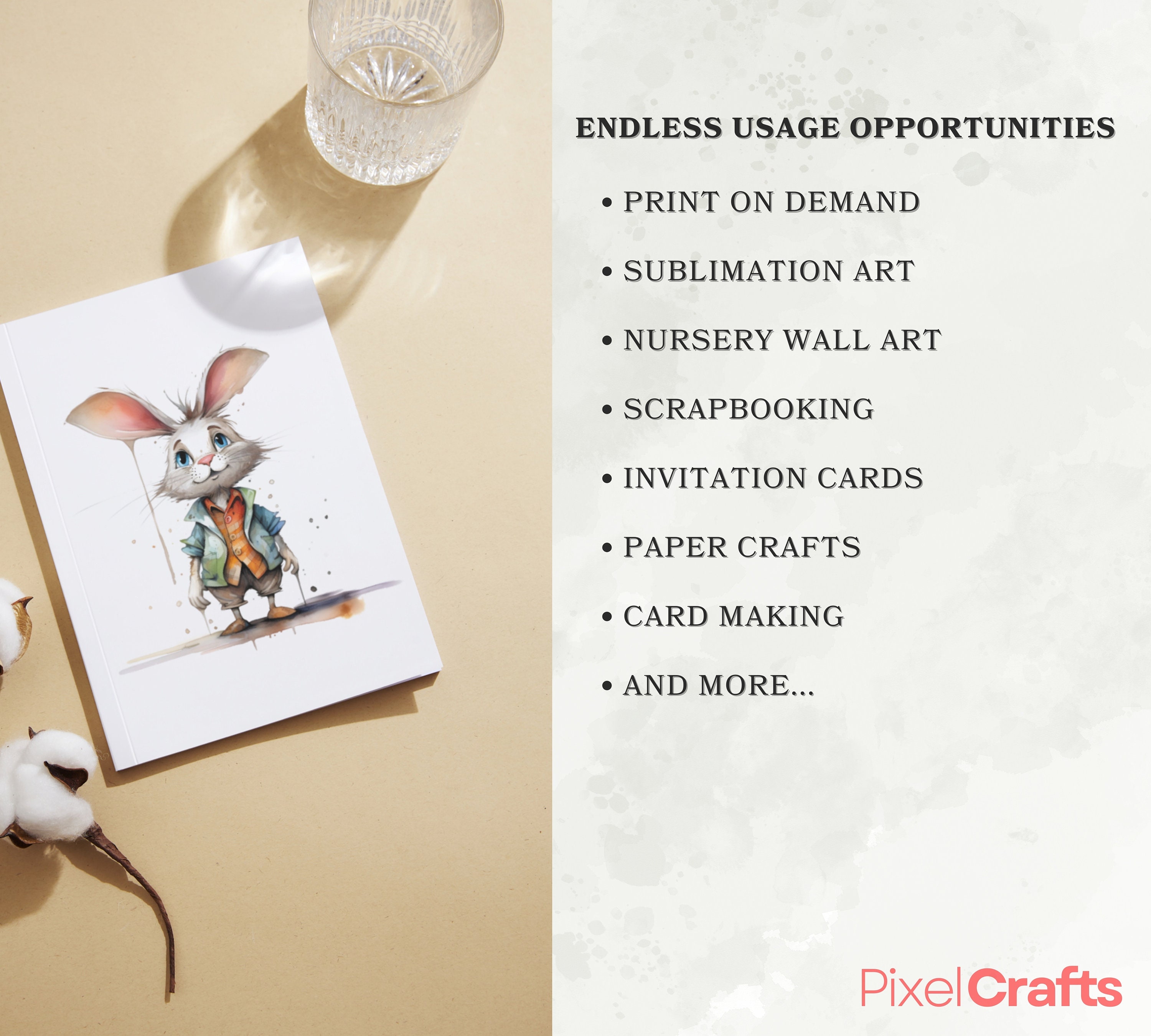 Watercolor Funny Rabbit Clipart, Whimsical Bunnies Png, Quirky Bunny ...