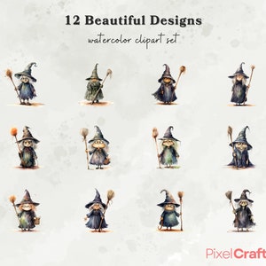 Grumpy Witch Clipart, Magical Clipart, Watercolor Witch Png, Fantasy ...