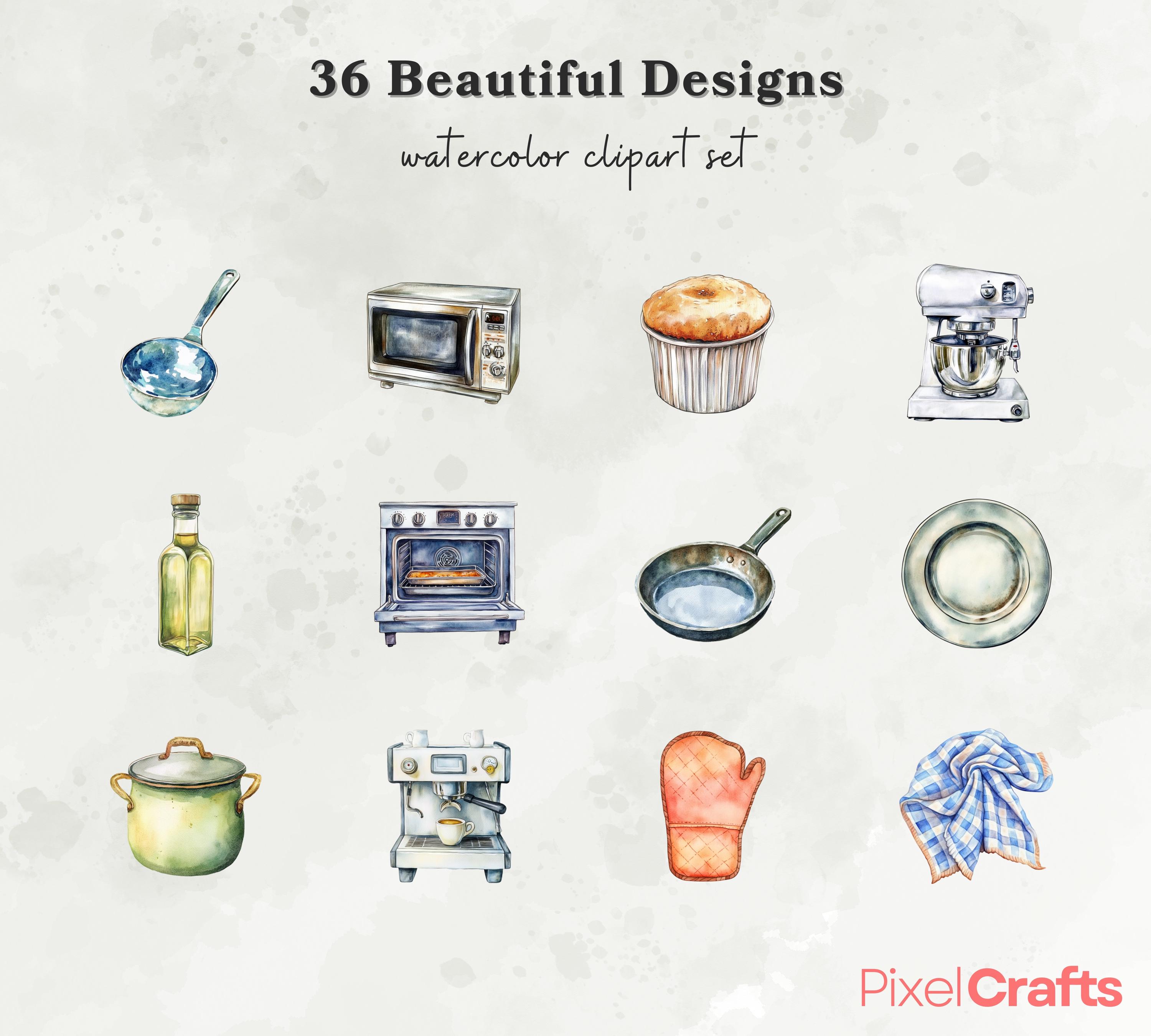Kitchen Clipart Bundle, Kitchenware Clipart, Kitchen Tools Clipart ...