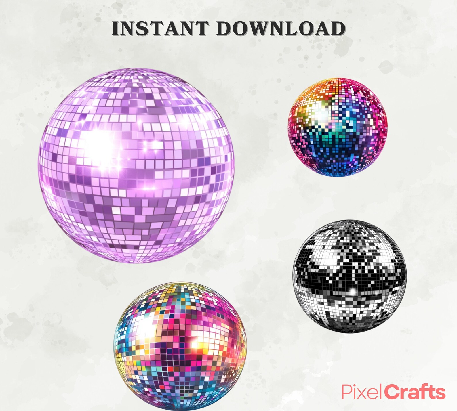 Watercolor Disco Ball Clipart Bundle, Dance Clipart, Colorful Disco ...