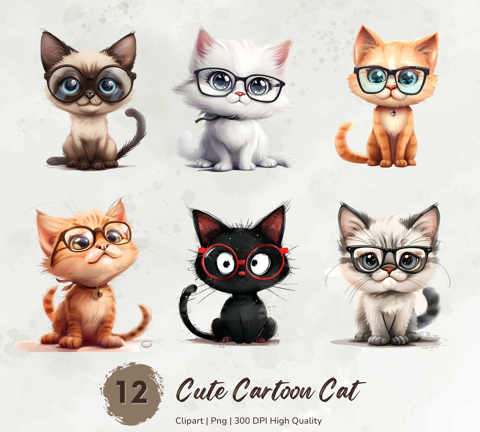 Cute Cat Clipart, Funny Cat Png, Cute Kitten Clipart, Kitten Bundle ...