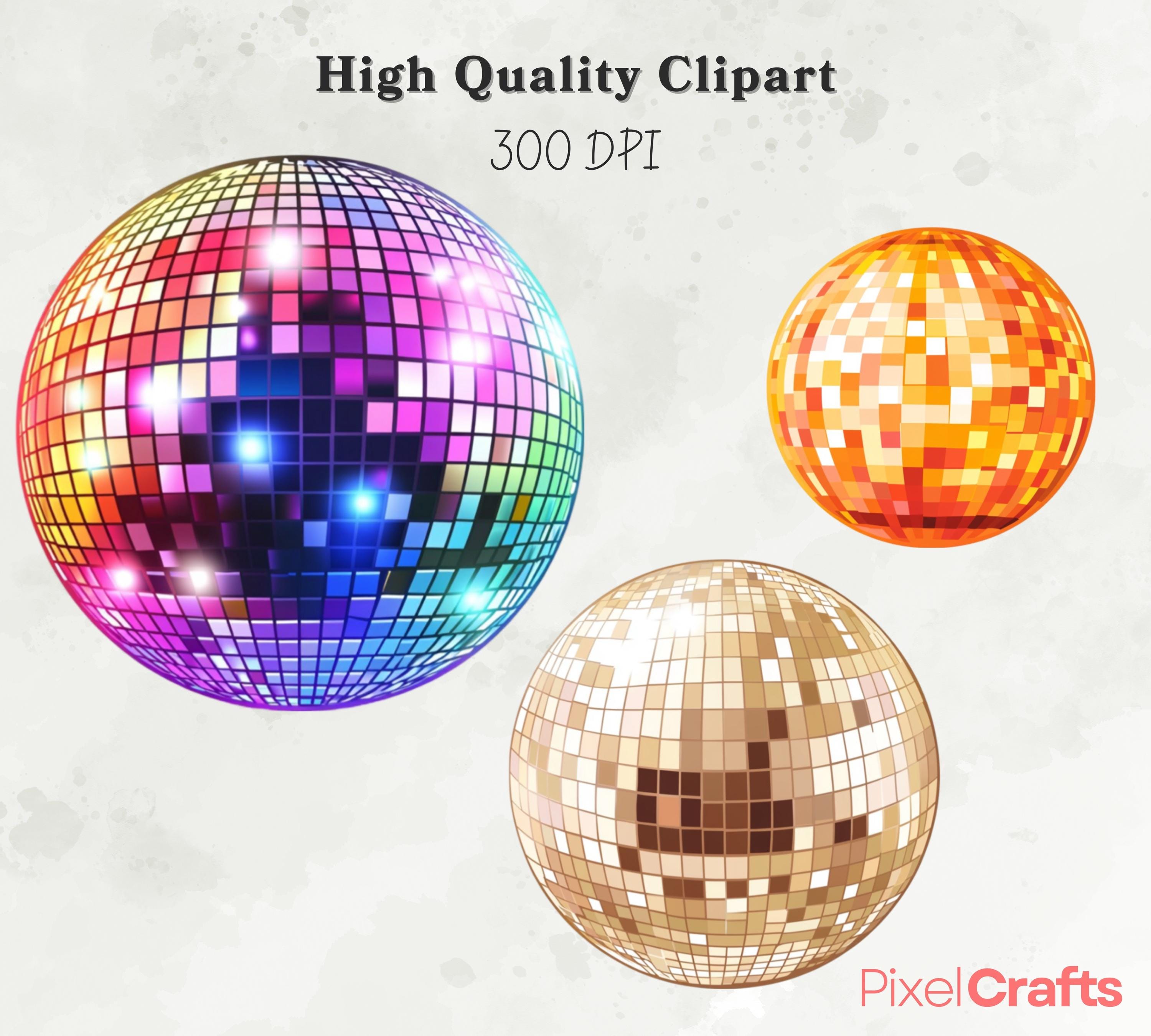 Watercolor Disco Ball Clipart Bundle, Dance Clipart, Colorful Disco ...