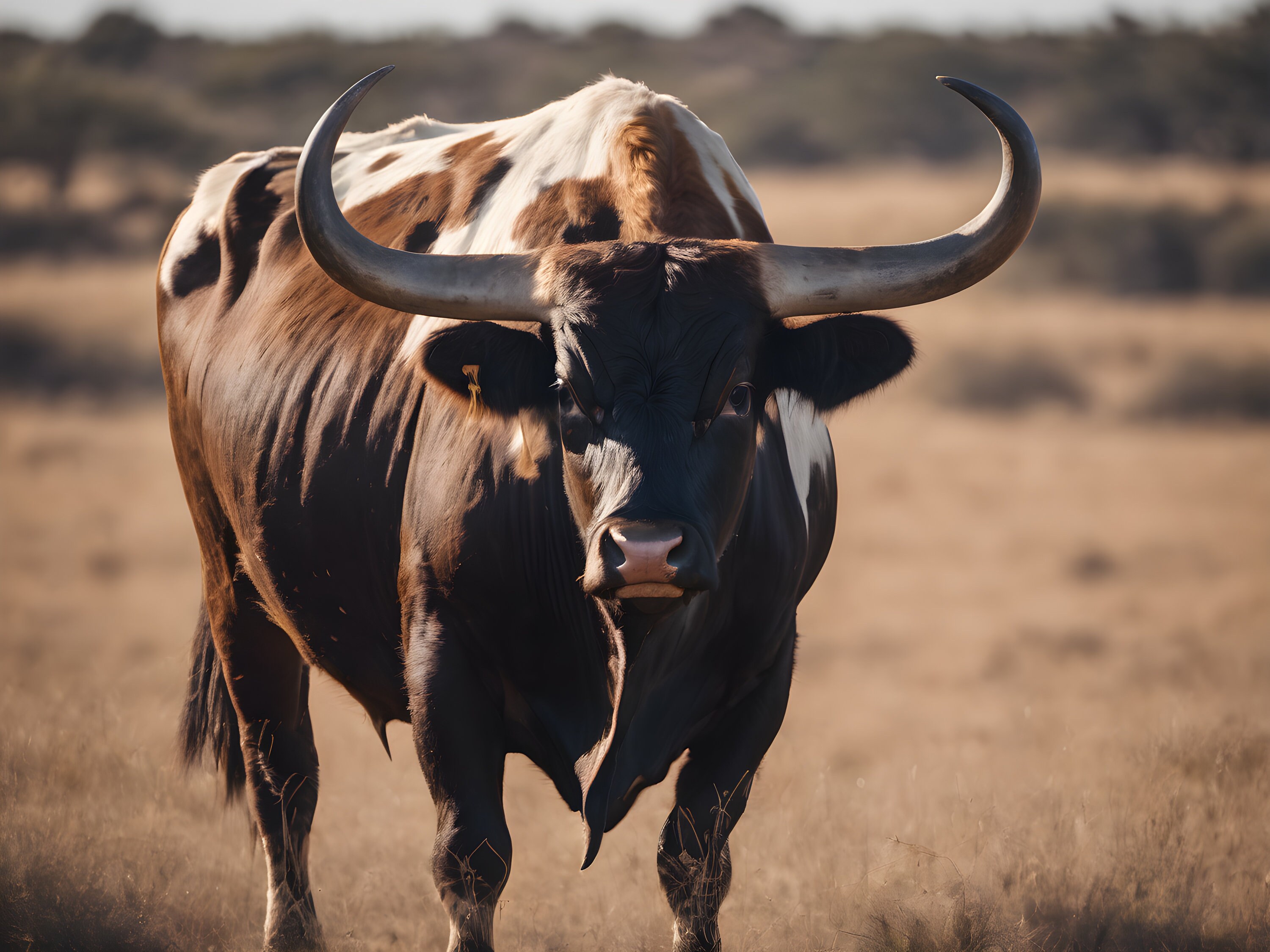 Nguni Cattle, Nguni Painting, Big Horns, South Africa, Bull, Digital ...