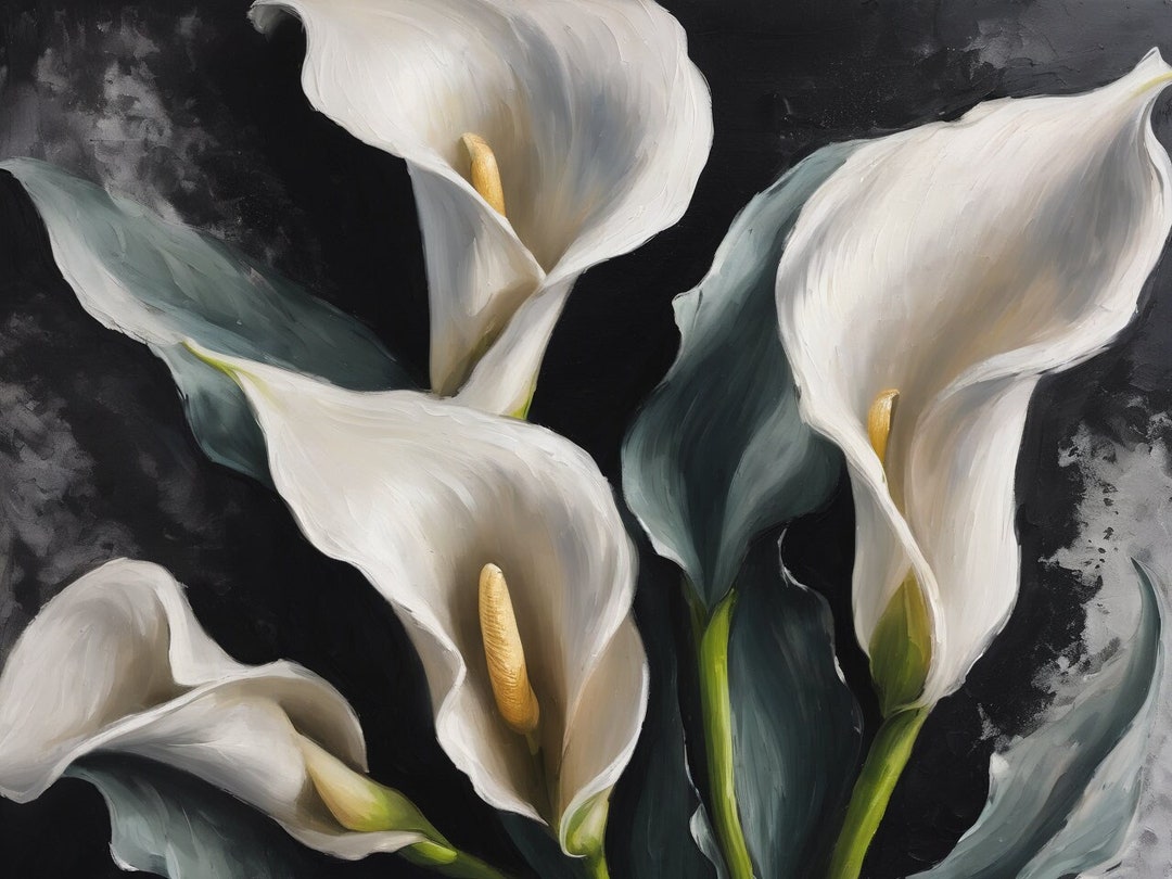Calla Lilies Digital Art Dark Background Digital Download Floral ...