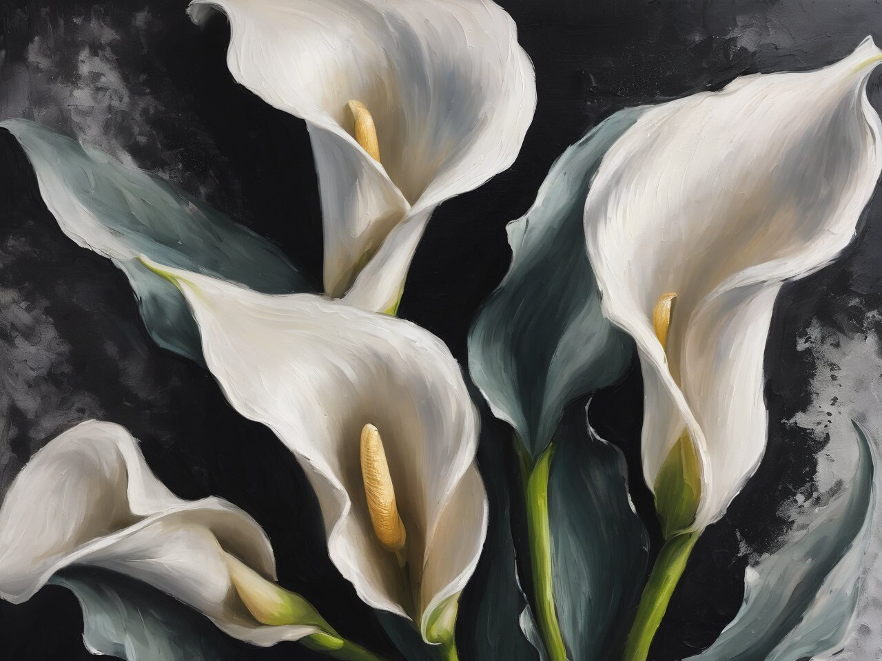 Calla Lilies Digital Art Dark Background Digital Download Floral ...