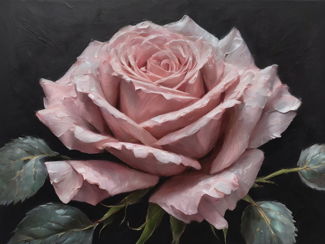 Blush Pink Rose Digital Floral Art Digital Download Pink Rose Printable ...