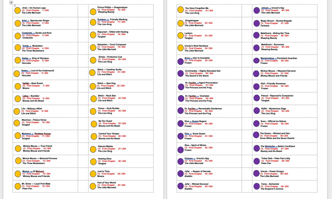 The First Chapter, Lorcana Trading Card Game, set 1 Card Dividers - Etsy