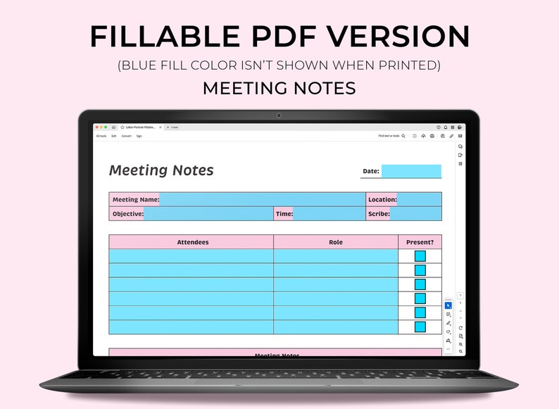 Meeting Notes Planner Template, Student Planner, Student Printable ...