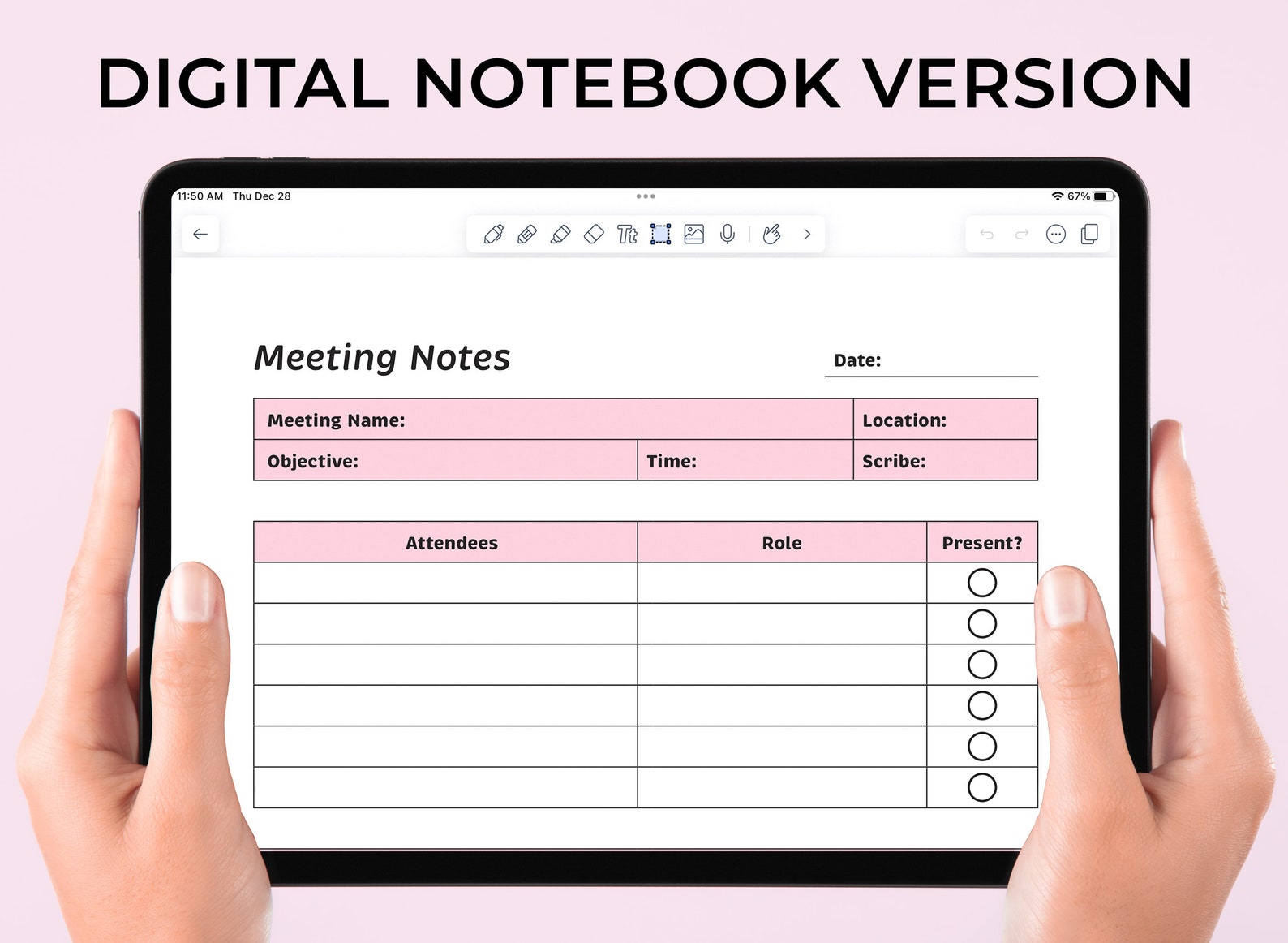 Meeting Notes Planner Template, Student Planner, Student Printable ...
