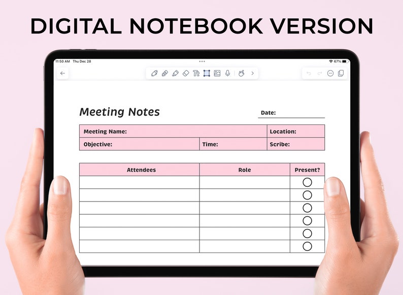Meeting Notes Planner Template, Student Planner, Student Printable ...