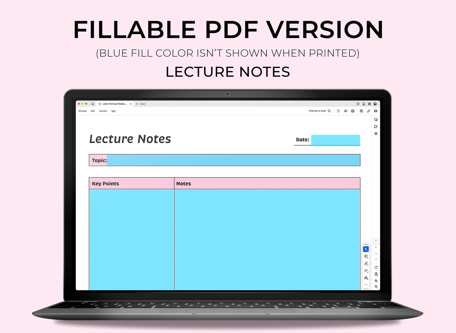 Lecture Notes Planner Template, Student Planner, Student Printable ...