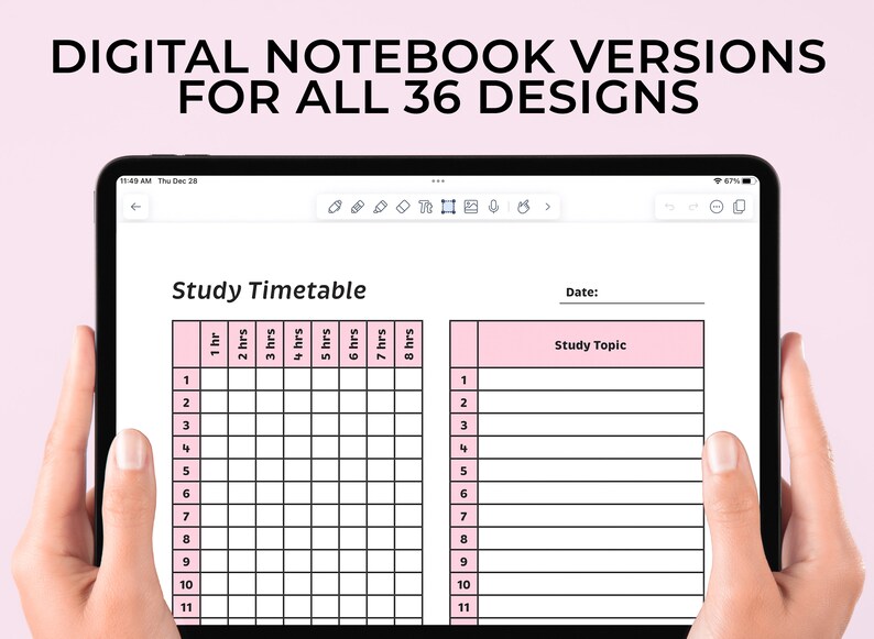 Printable & Fillable Student Planner Bundle, Digital Notepad Bundle ...