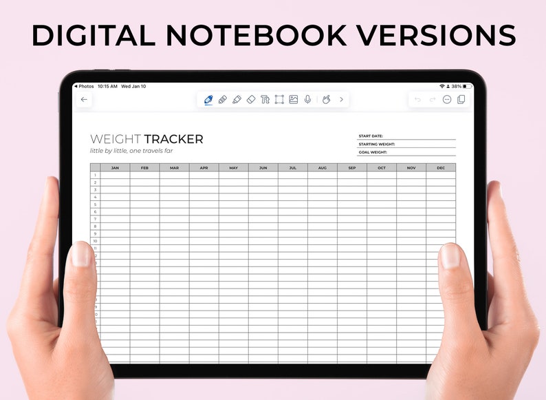365 Day Weight Tracker Printable & Fillable, Weight Loss Tracker ...