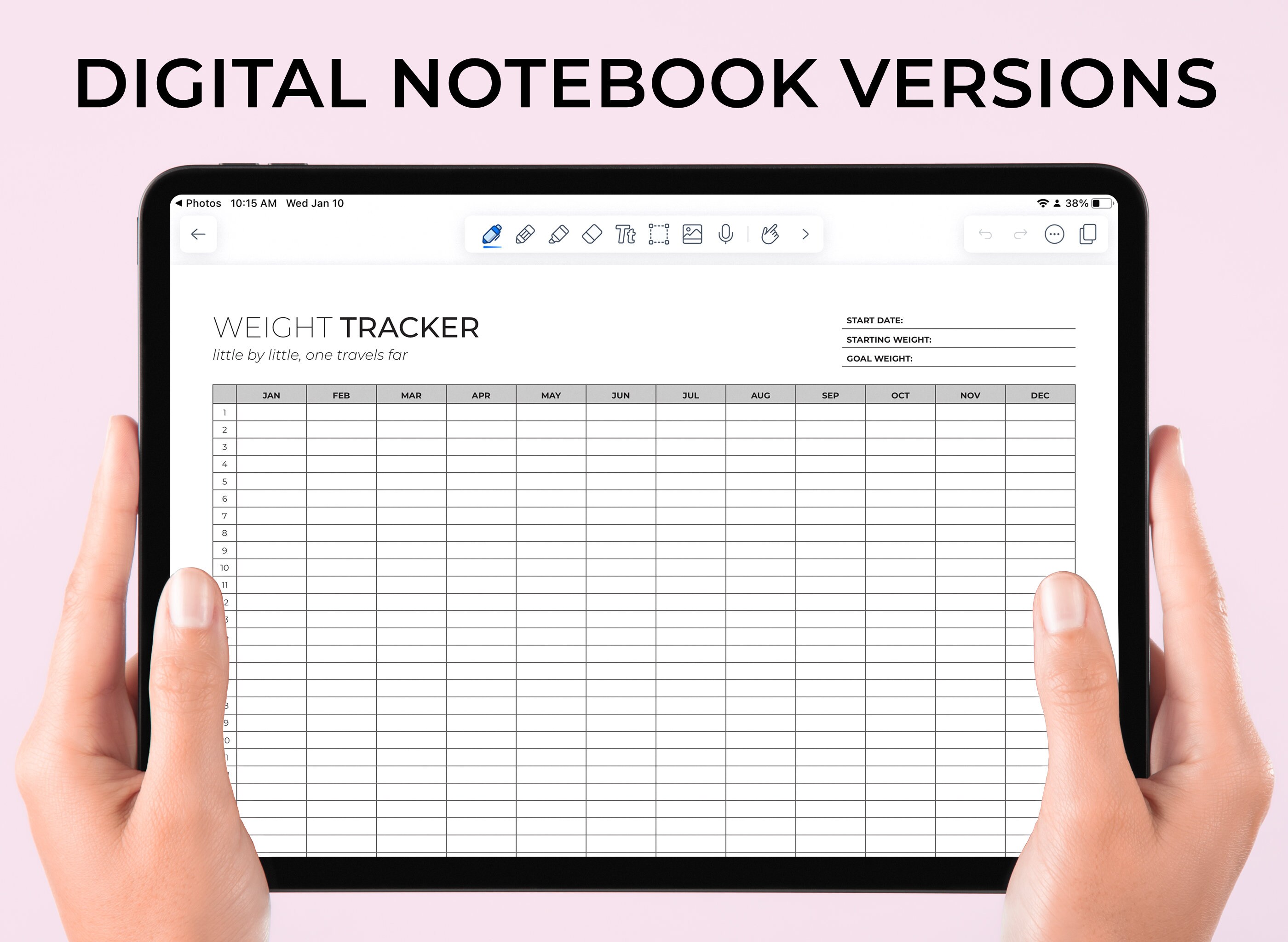365 Day Weight Tracker Printable & Fillable, Weight Loss Tracker ...