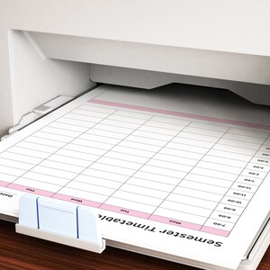 Semester Timetable Planner, Student Planner, Student Printable, Desk ...
