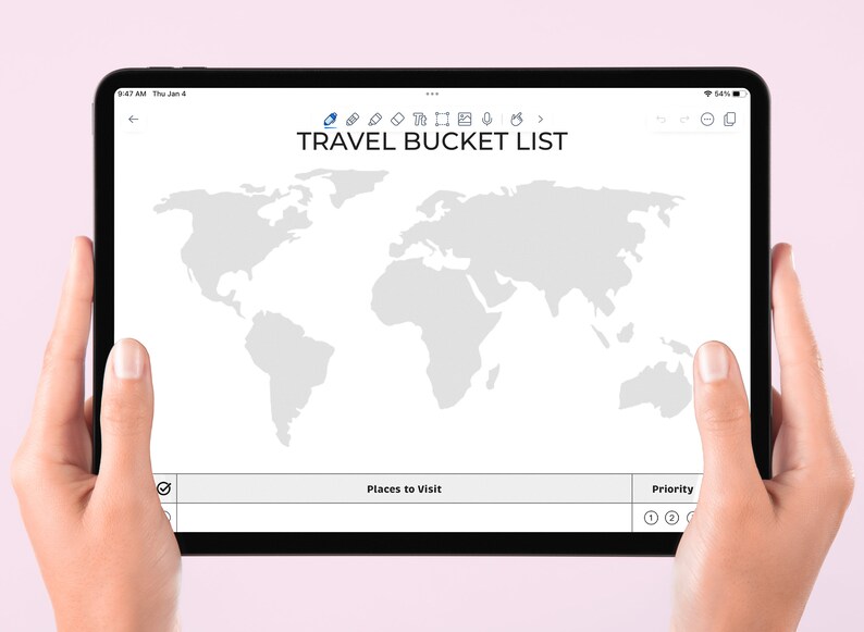Travel Bucket List Printable, Fillable Wanderlust List, Travel to Do ...