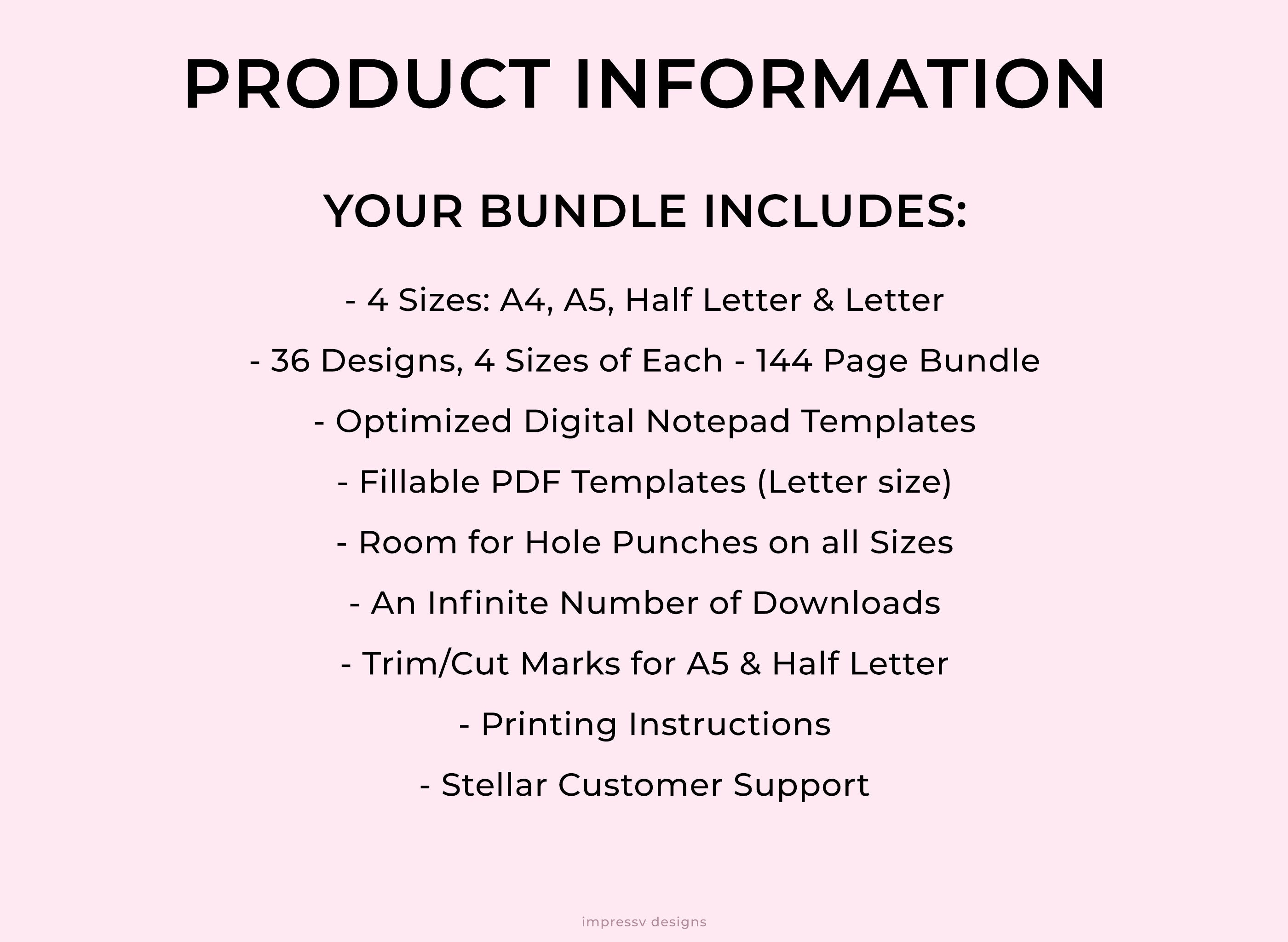 Printable & Fillable Student Planner Bundle, Digital Notepad Bundle ...