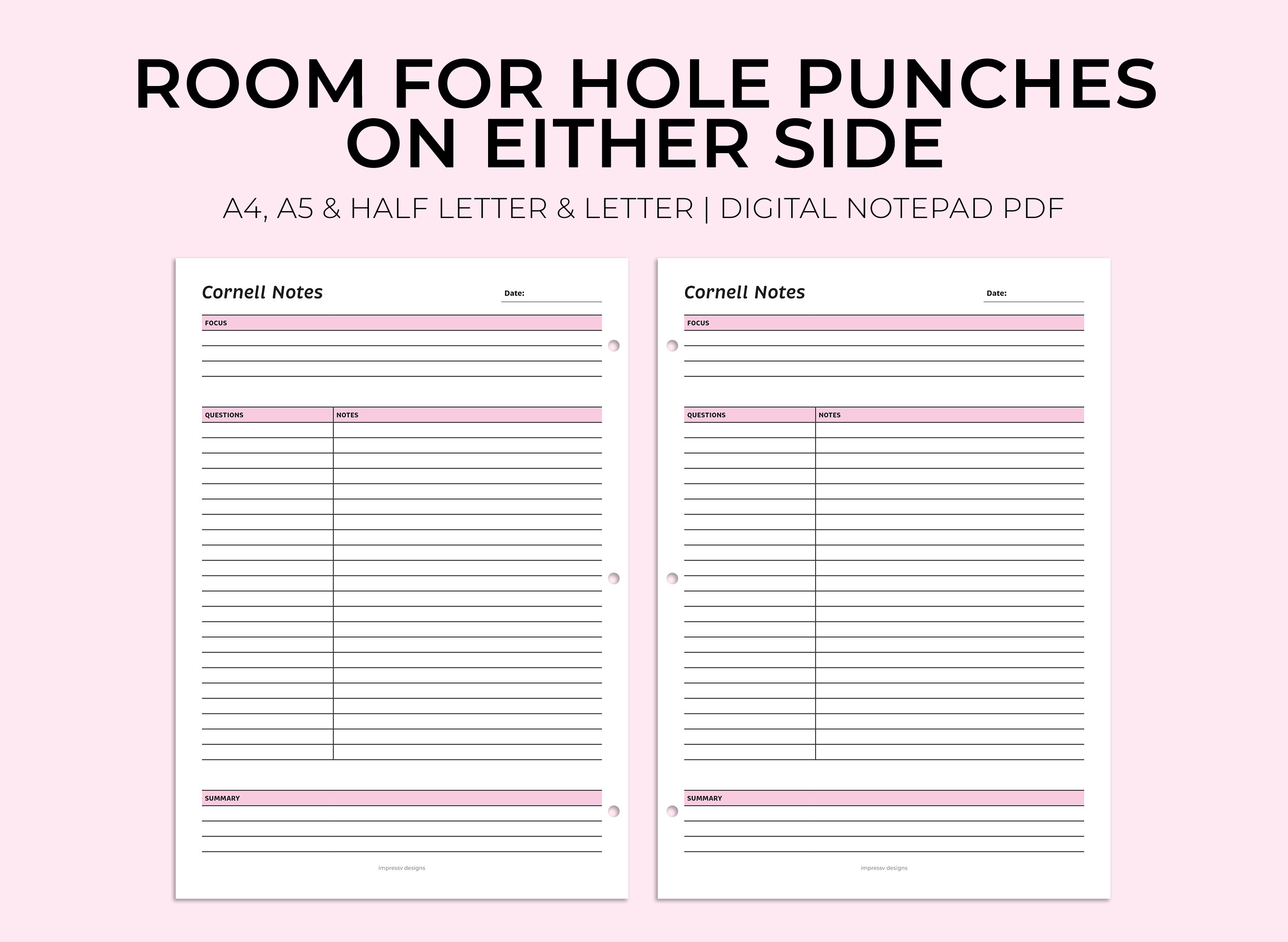 Cornell Notes Planner Template, Student Planner, Student Printable ...