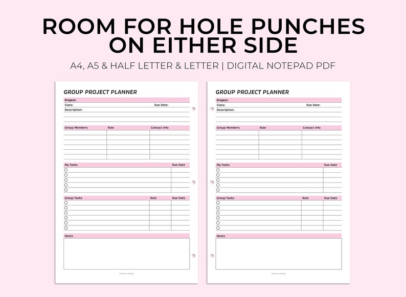 Group Project Planner Template, Student Planner, Student Printable ...