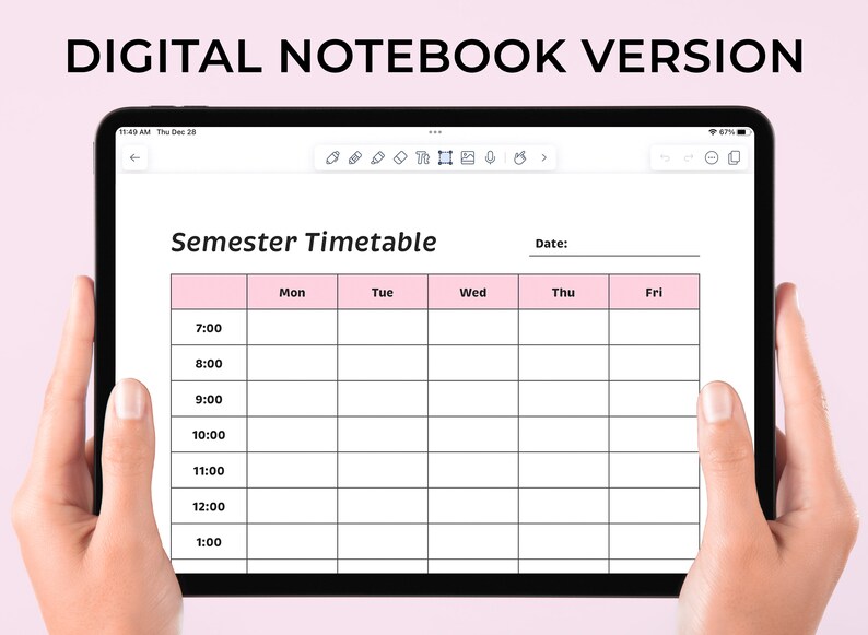 Semester Timetable Planner, Student Planner, Student Printable, Desk ...