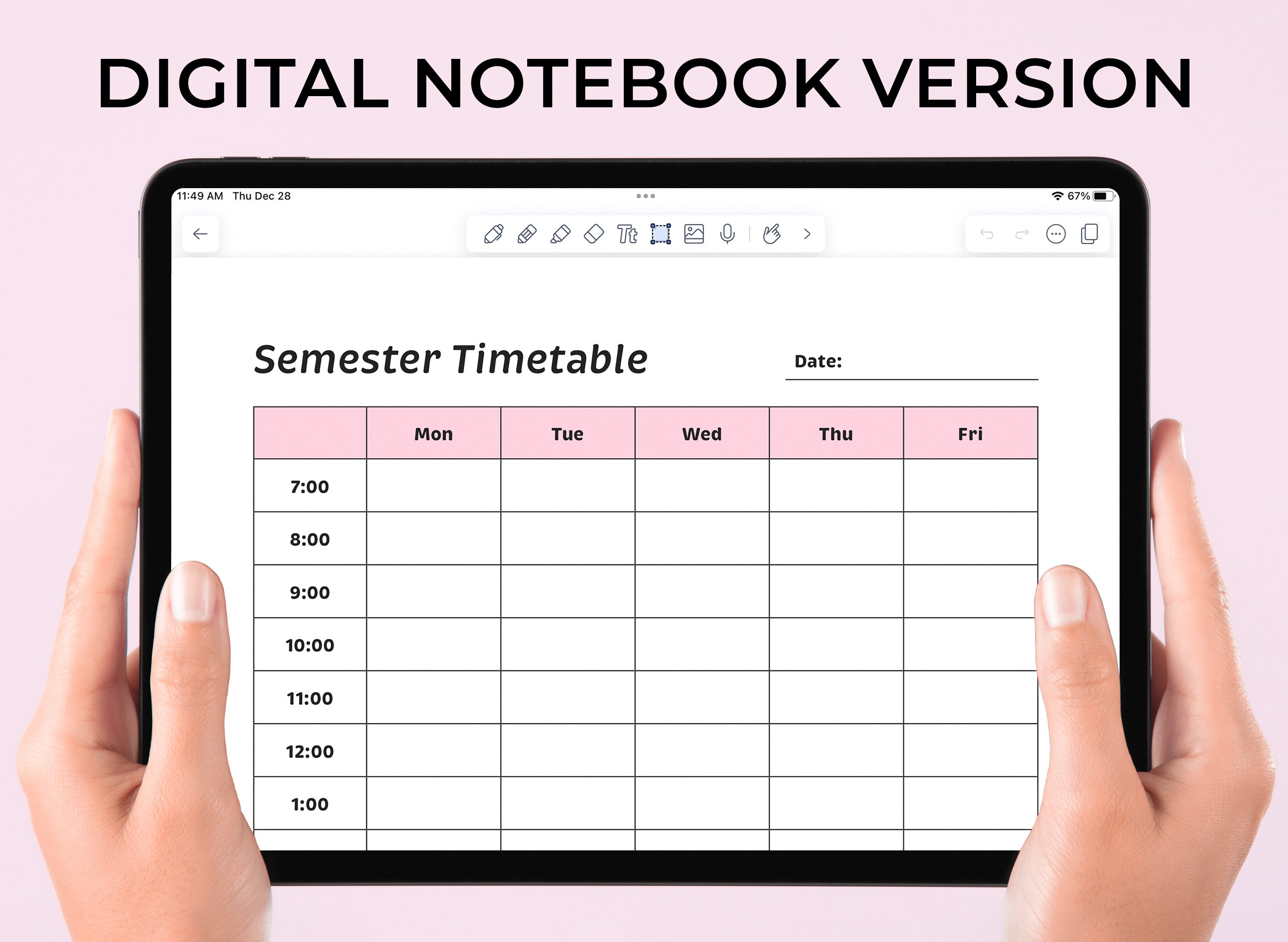 Semester Timetable Planner, Student Planner, Student Printable, Desk ...