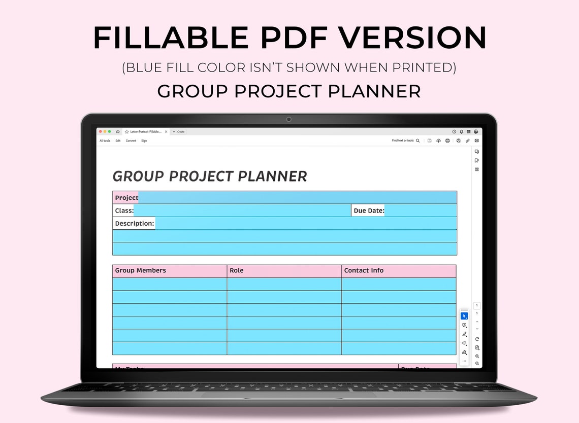 Group Project Planner Template, Student Planner, Student Printable ...