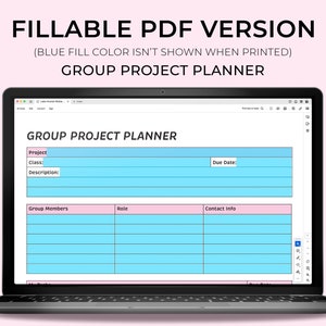 Group Project Planner Template, Student Planner, Student Printable ...