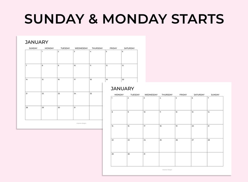 Minimalist 2024 Calendar, Digital Notepad Planner, Editable Planner ...