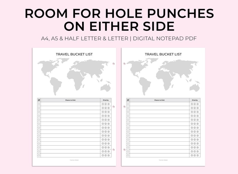 Travel Bucket List Printable, Fillable Wanderlust List, Travel to Do ...